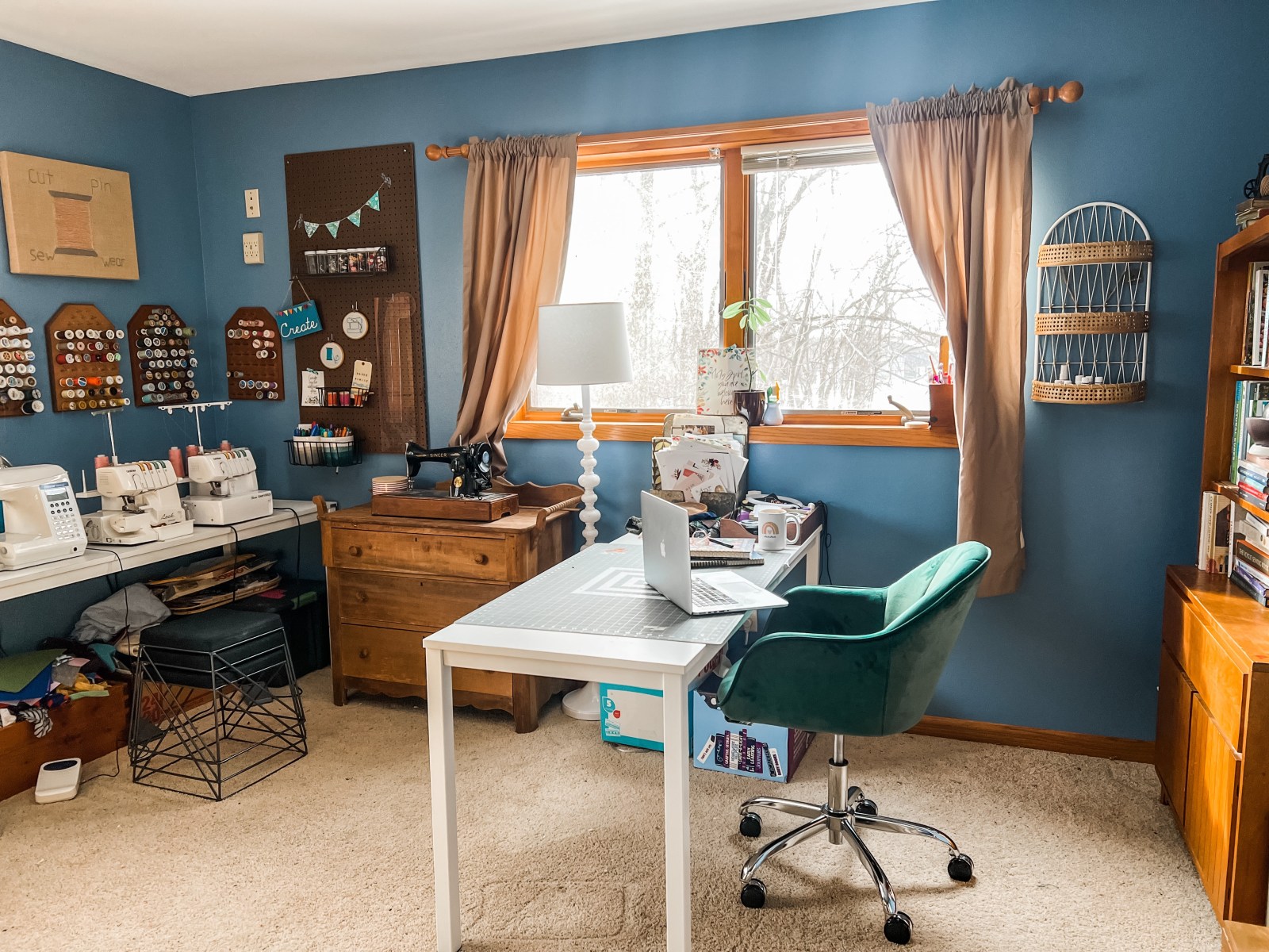 Combined Sewing Room and Office Space - Silo & Sage