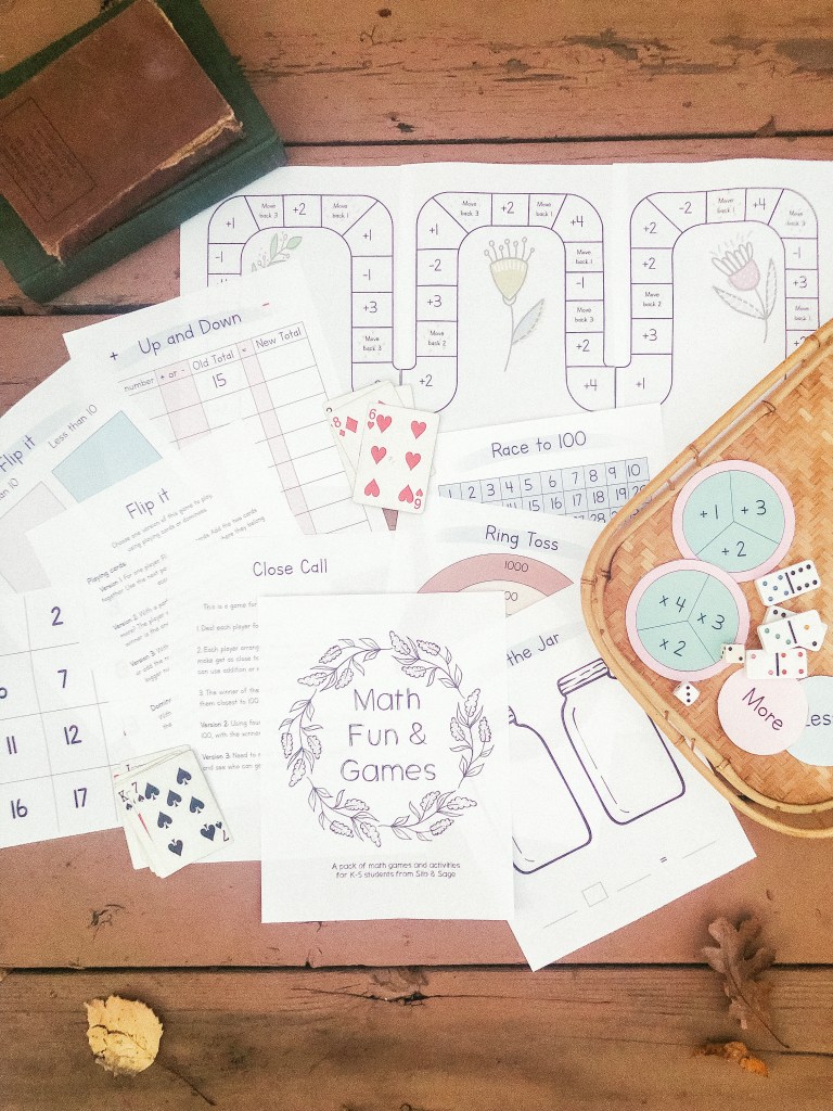 Math Fun & Games Pack for grades K-5 - Silo & Sage