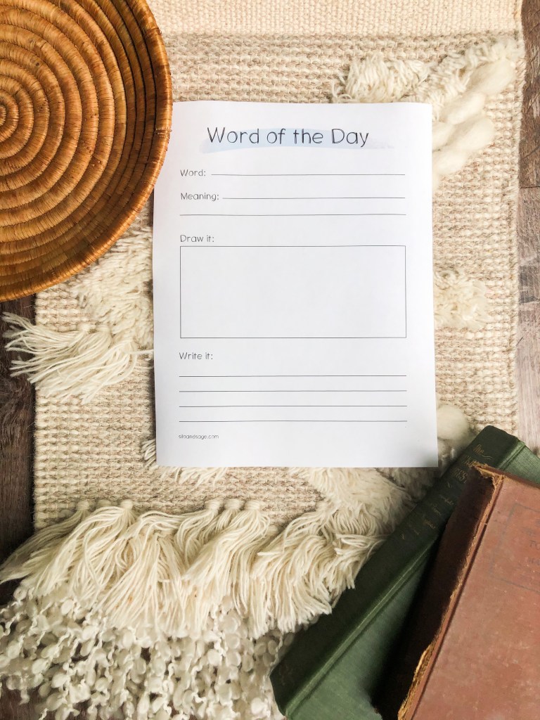 Word of the Day Printable - Silo & Sage